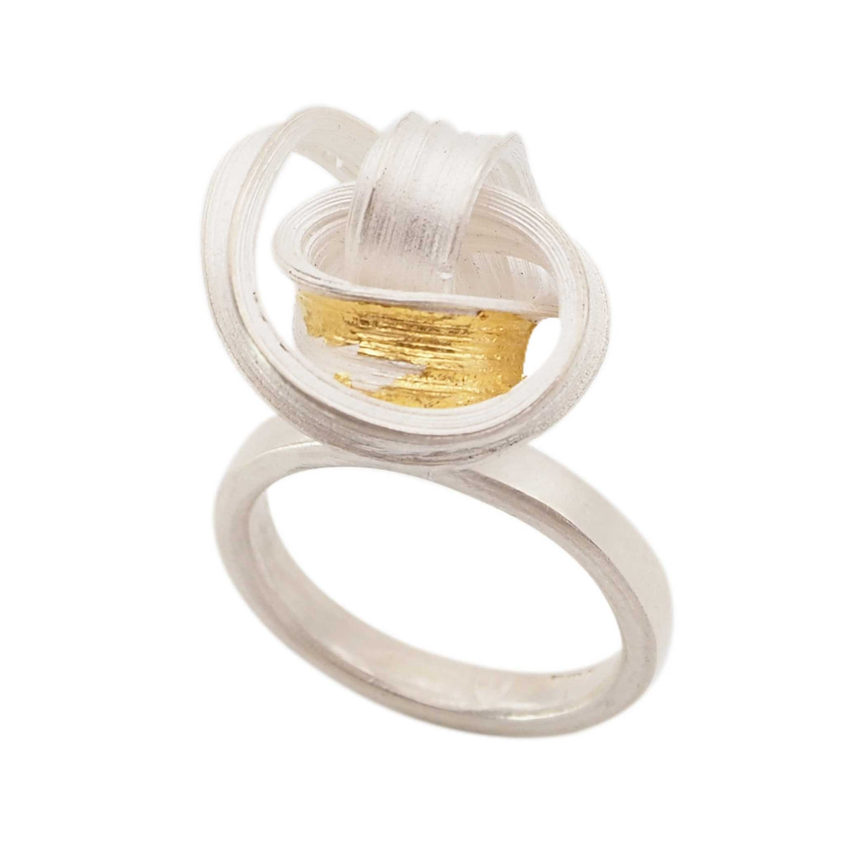 Moon Flower Ring in Sterling Silver and 24ct Gold – Goldsmiths' Shop Talent